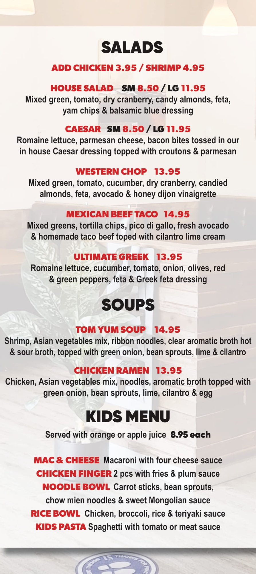 Menu – Pasta Kulture